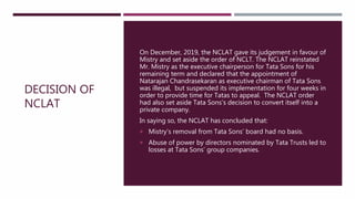 Presentation on Tata vs Cyrus Mistry Case by Khyati Savla | PPTX