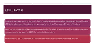 Presentation on Tata vs Cyrus Mistry Case by Khyati Savla | PPTX