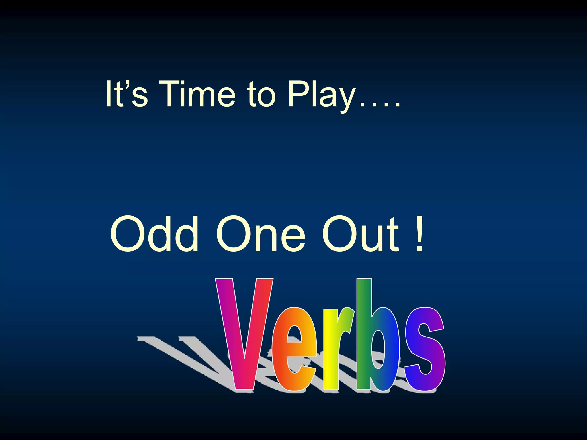 Odd One Out Verbs Metz | PPTX