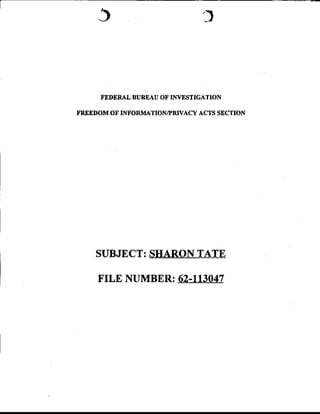 Manson Family Murders FBI Files Part 1 | PDF
