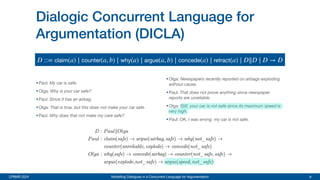 Modelling Dialogues in a Concurrent Language for Argumentation | PPT