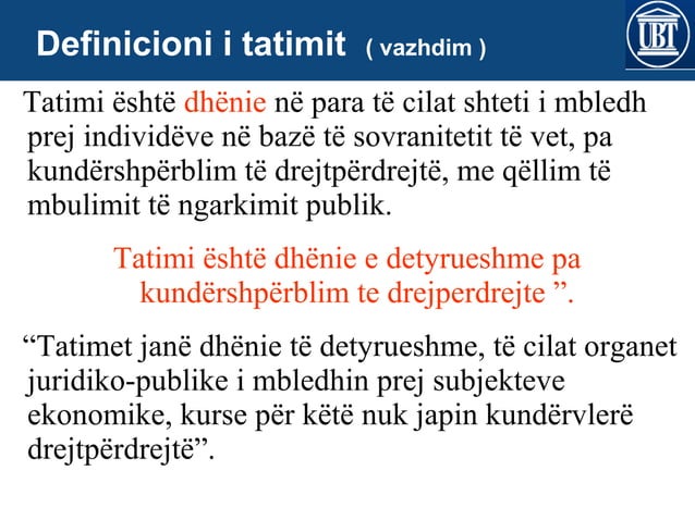 Tatimet definicioni baza dhe norma tatimore 2017 | PPT