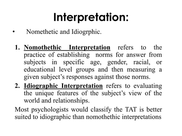 TAT Interpretation