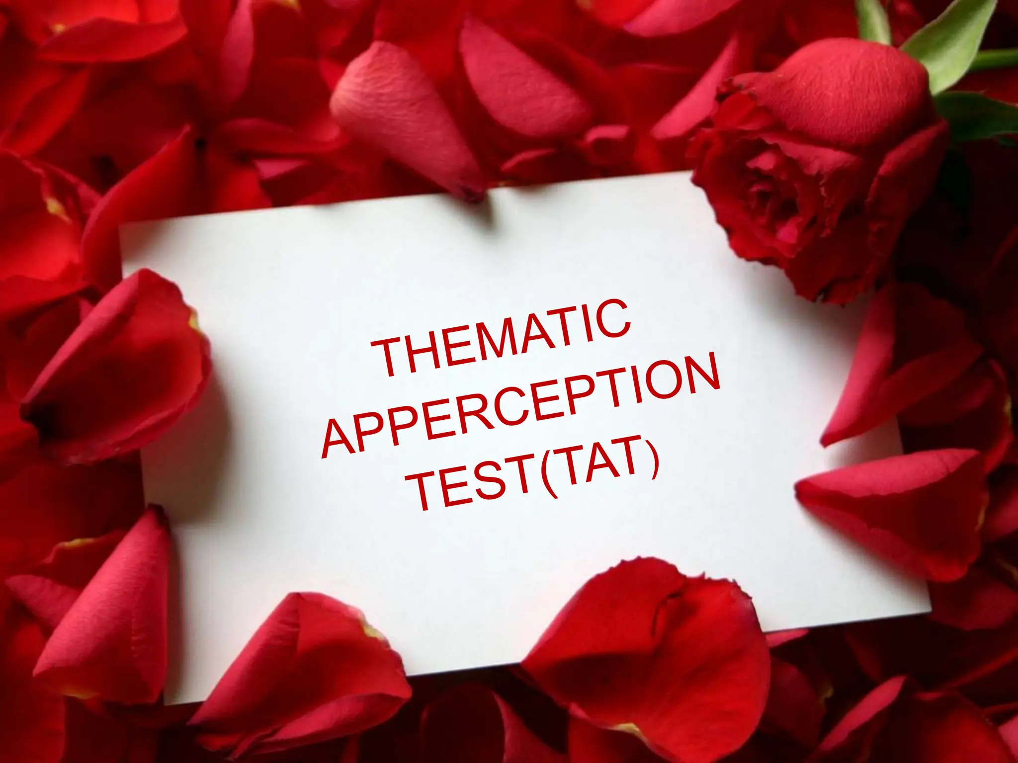 THEMATIC APPERCEPTION TEST(TAT) cognitive abilities, creativity, and ...