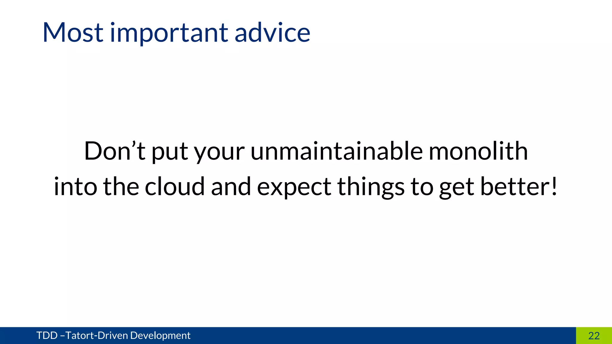 TTD Tatort-driven Development | PPT