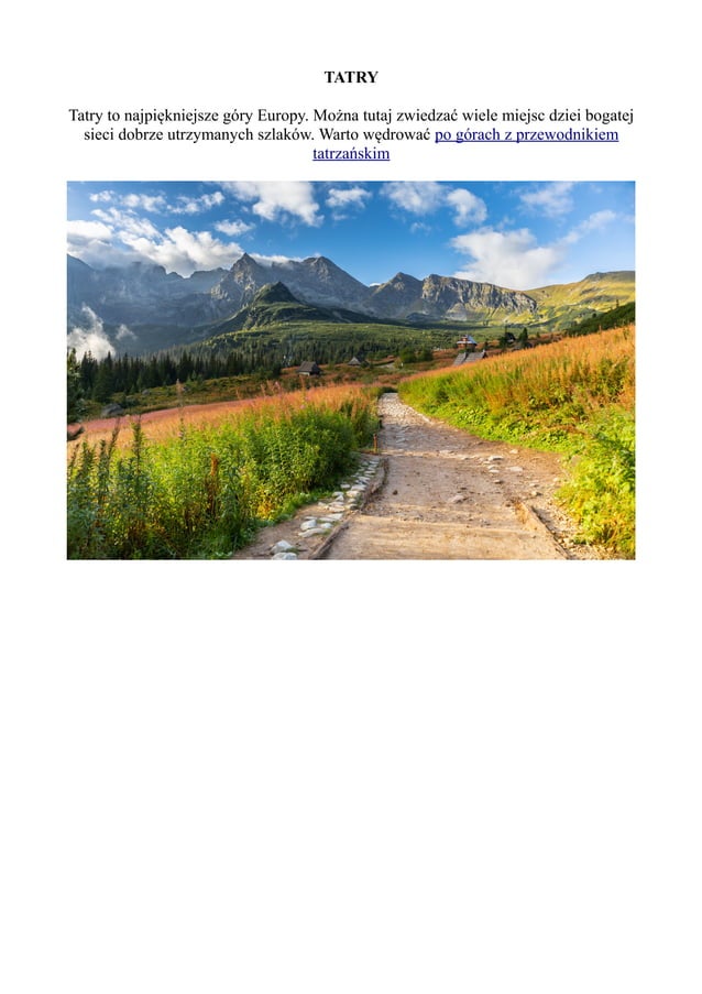 Tatry.pdf | Europe Travel | Travel Locations