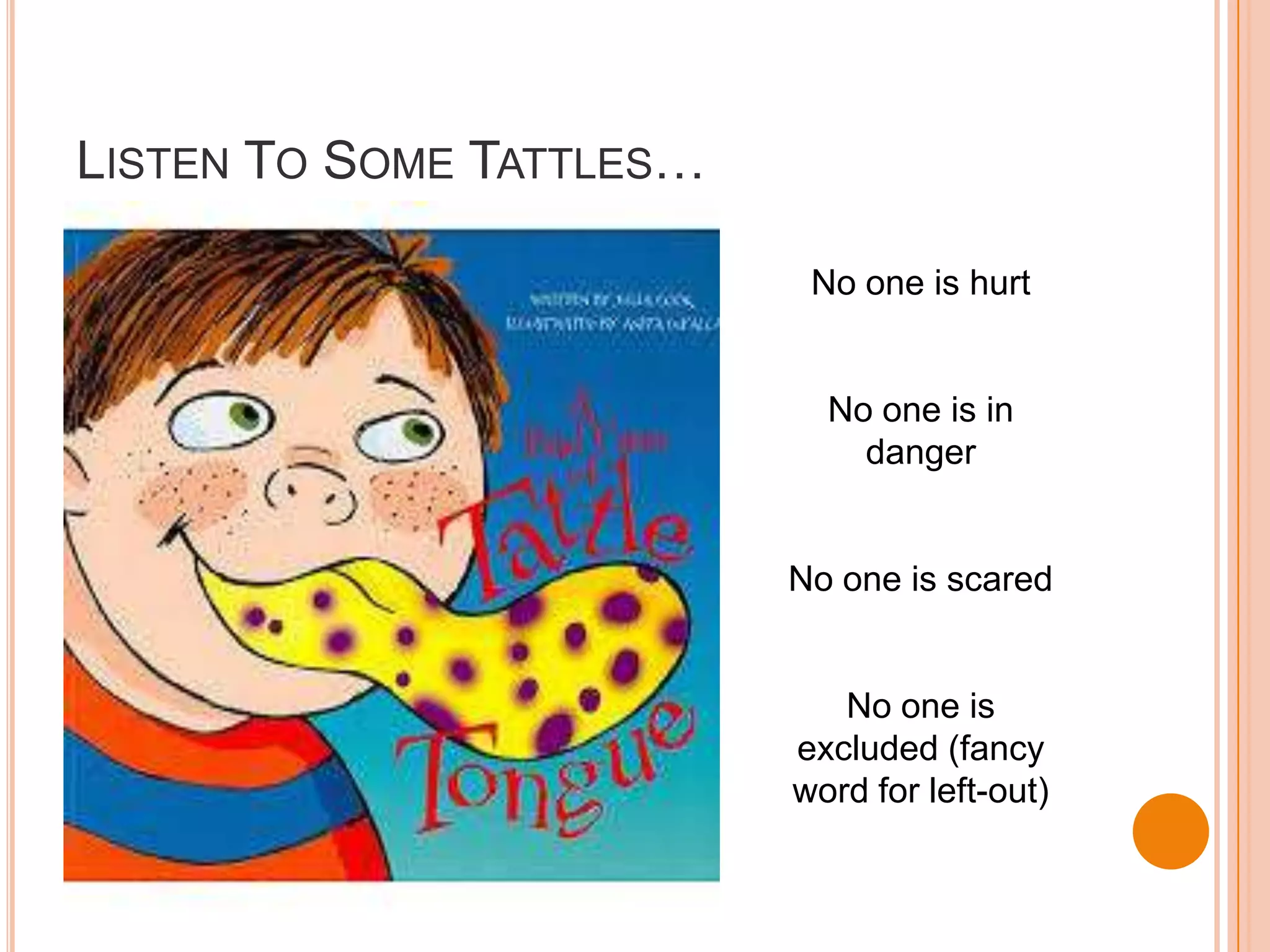 Tattling vs. Reporting | PPTX