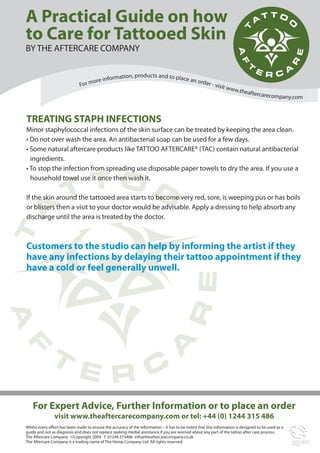 Tattoo Aftercare Care Guide | PDF | Skin and Dermatology | Diseases and ...
