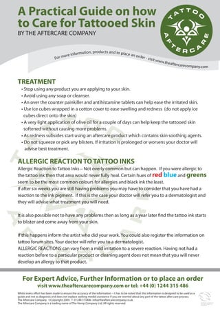 Tattoo Aftercare Care Guide | PDF