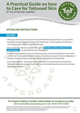 Tattoo Aftercare Care Guide | PDF