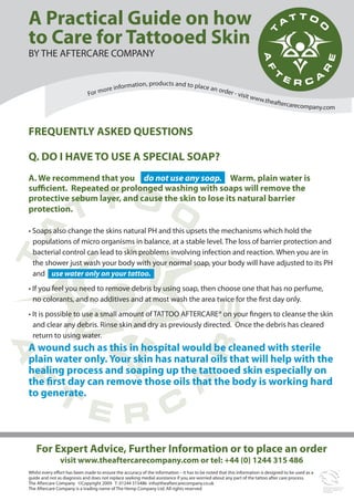 Tattoo Aftercare Care Guide | PDF | Skin and Dermatology | Diseases and ...