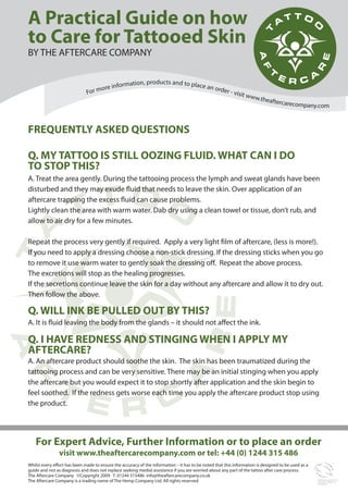 Tattoo Aftercare Care Guide | PDF