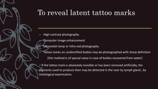 Medico-legal Importance of Tattoo Marks in Forensic victim ...