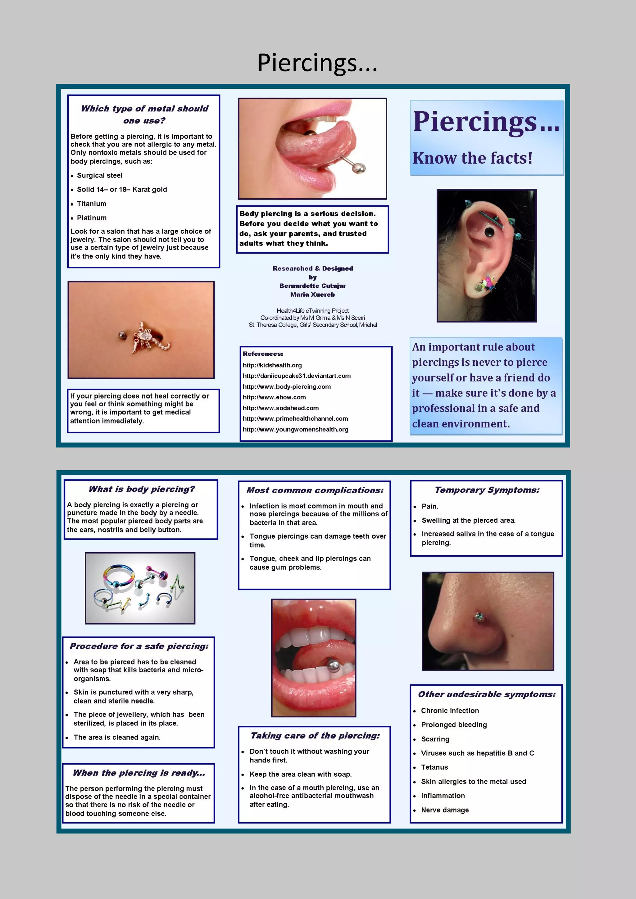 Tattoos and piercings | PDF