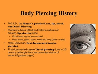 Tattoos body piercings | PPT