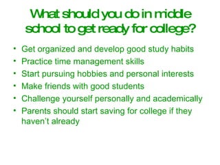 Tatum Middle School College Readiness | PPT | College Planning ...