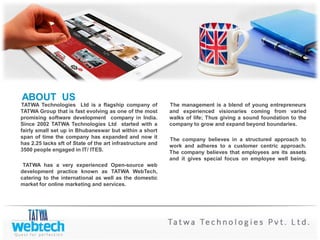 Tatwa webtech company profile | PDF | Web Development | Internet