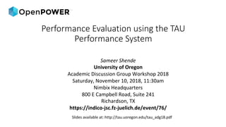 TAU Performance tool using OpenPOWER | PDF