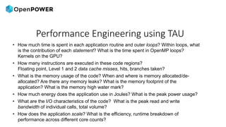 TAU Performance tool using OpenPOWER | PDF