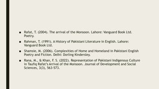 Taufiq Rafat Life Contributions, Poem Analysis | PPTX