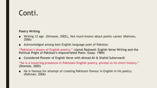 Taufiq Rafat Life Contributions, Poem Analysis | PPTX