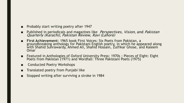 Taufiq Rafat Life Contributions, Poem Analysis | PPTX | Poetry | Books ...