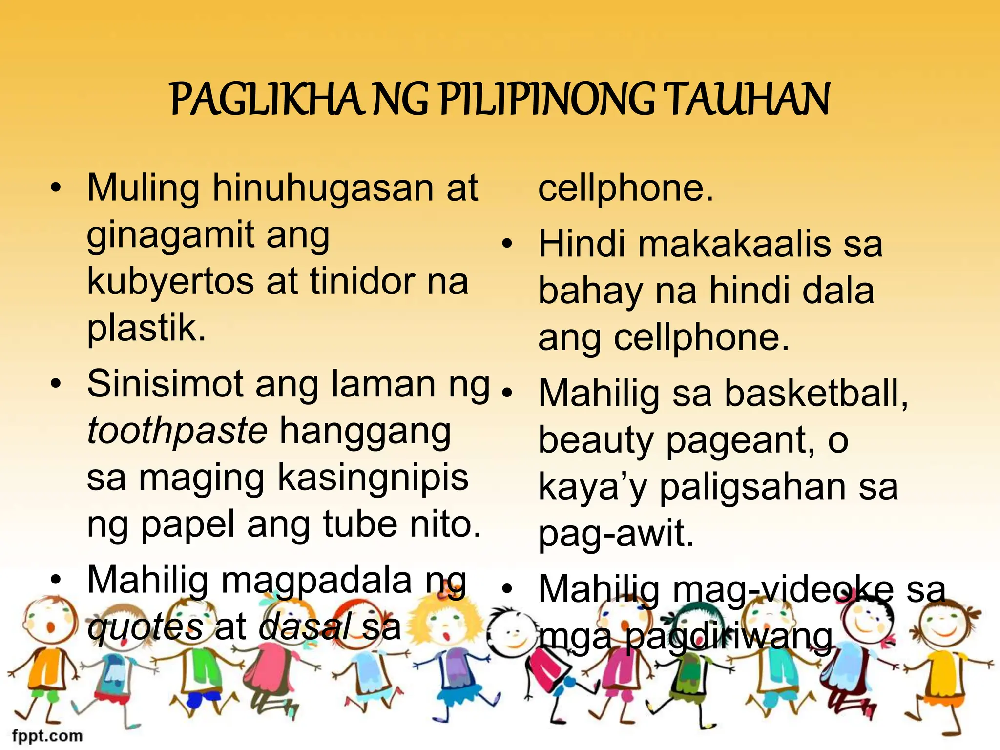 Tauhan at Karakterisasyon sa Pagbuo ng isang Maikling Kwentong Filipino ...
