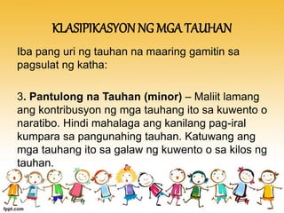 Tauhan at Karakterisasyon sa Pagbuo ng isang Maikling Kwentong Filipino ...