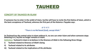 TAUHEED slides for css/pms (presentation form) | PPTX