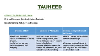 TAUHEED slides for css/pms (presentation form) | PPTX