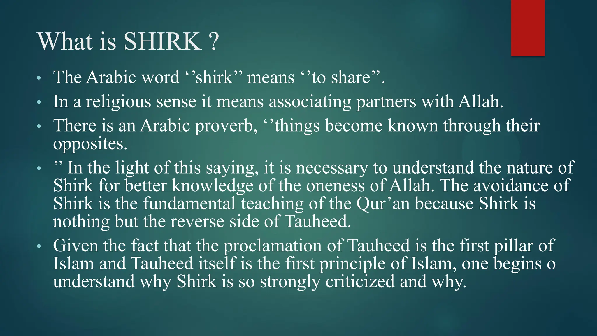 Tauheed And Concept Of Shirk Pdf
