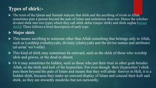 TAUHEED and concept of Shirk.pdf | Islam | Religion & Spirituality