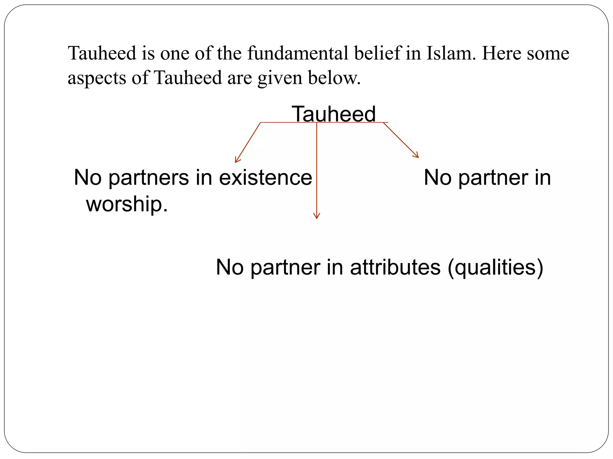 Tauheed(Oneness of Allah) presentation by Nayab Siddiqui | PPTX