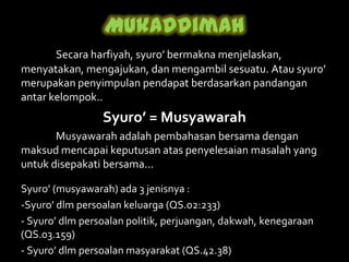 Taujih adab syuro’ | PPTX