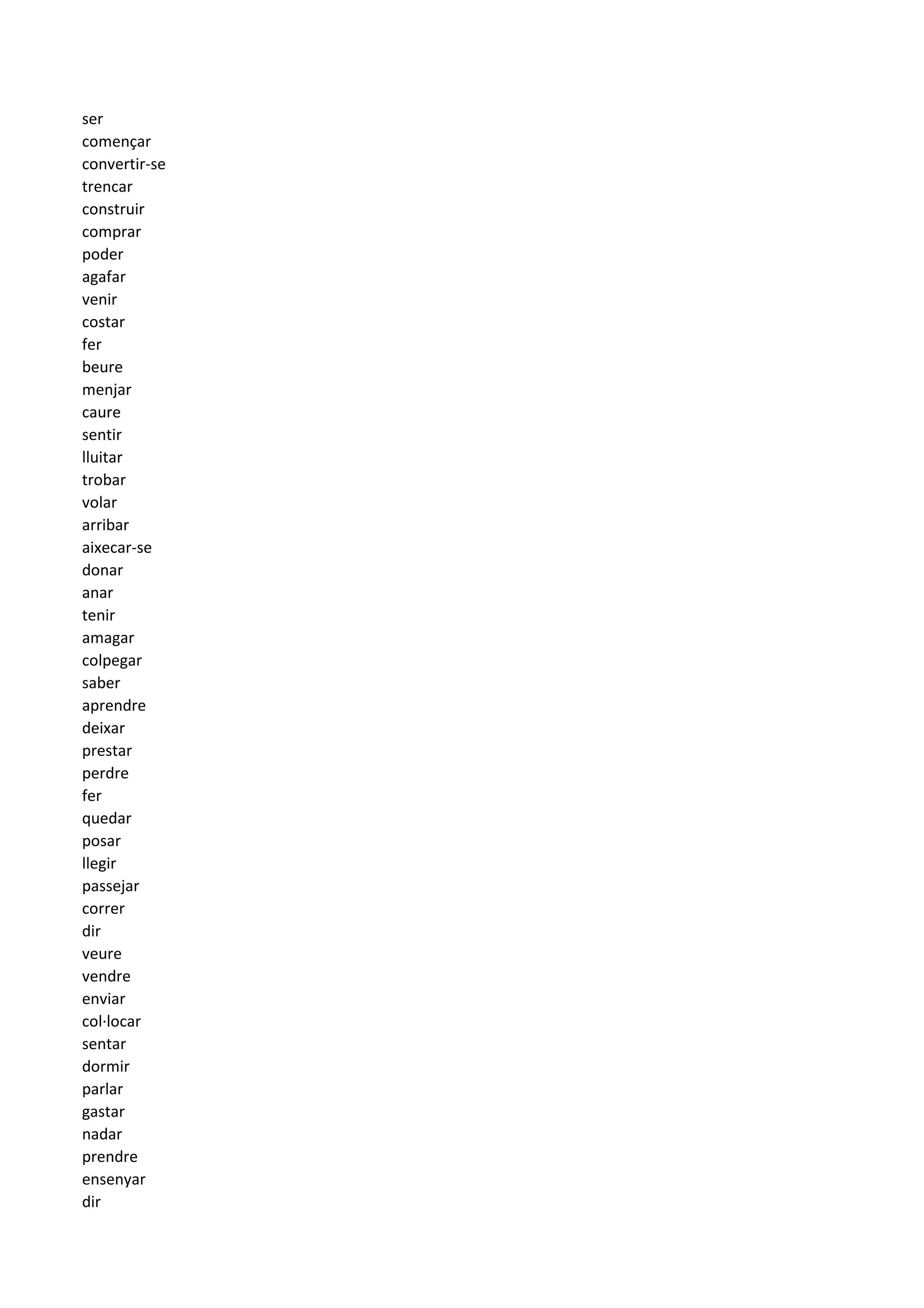 Taula angles verbs | PDF