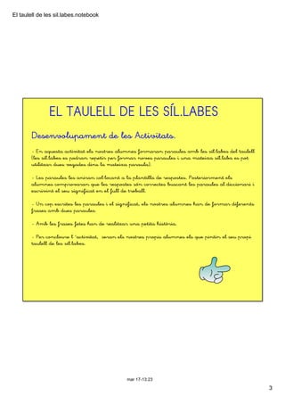 Taulell sil.labes | PDF