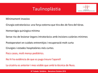 Taulinoplàstia: Nova tècnica quirúrgica per la correcció del pectus ...