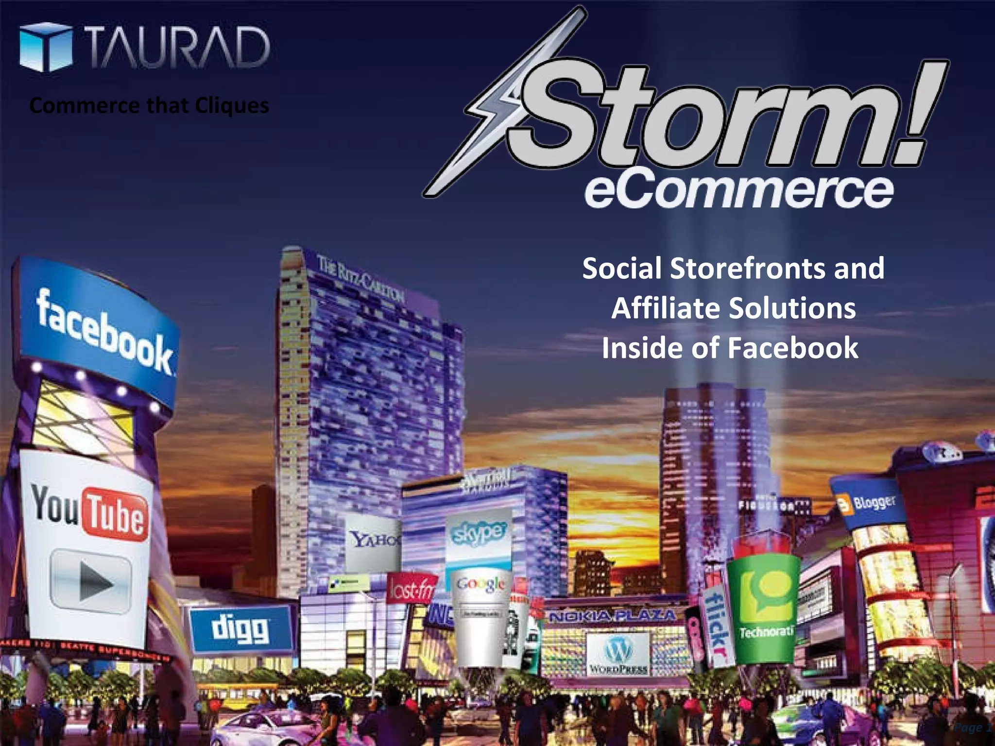 STORM! - Taurad :: Social Storefront and FanCommerce System | PPT