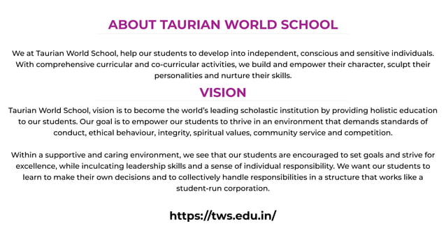 taurian world school ranchi.pdf | Professional School | Postgraduate ...