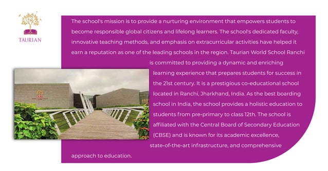 taurian world school ranchi.pdf | Professional School | Postgraduate ...