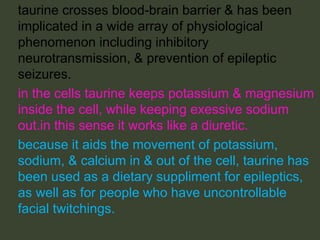 Taurine and Glucose Metabolism | PPTX