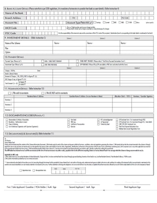 Taurus mutual fund common application form
