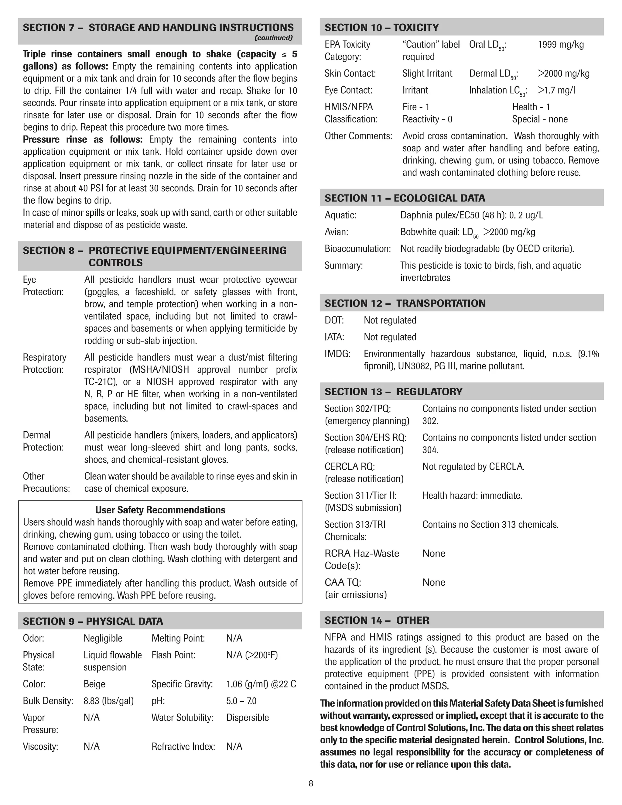 Taurus SC Insecticide / Termiticide | PDF