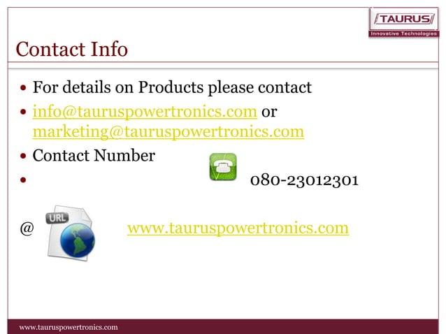 Taurus slideshare presentation | PPT