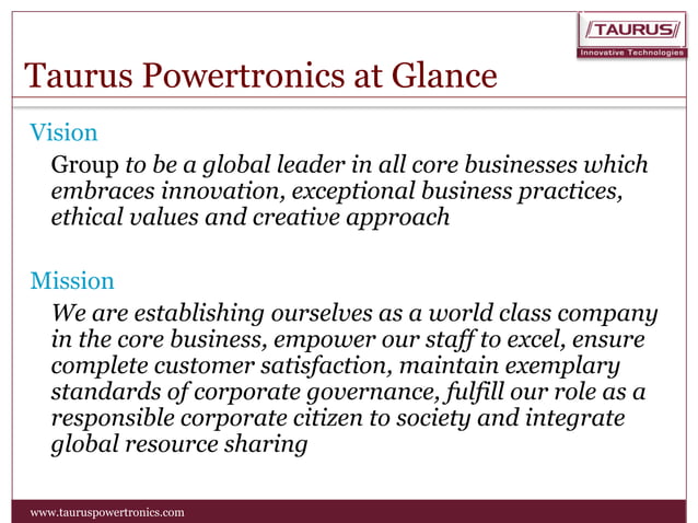 Taurus slideshare presentation | PPT