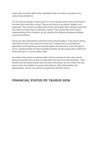 TAURUS ZODIAC SIGN । ALL THE SECRETS YOU NEED TO KNOW | PDF