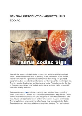 TAURUS ZODIAC SIGN । ALL THE SECRETS YOU NEED TO KNOW | PDF