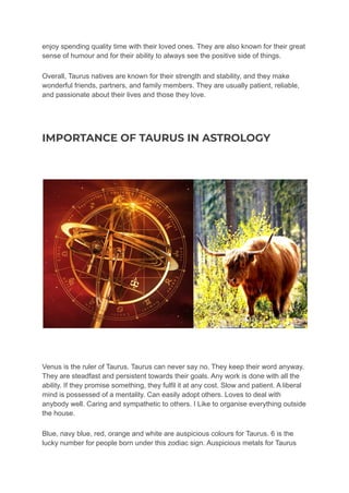 TAURUS ZODIAC SIGN । ALL THE SECRETS YOU NEED TO KNOW | PDF