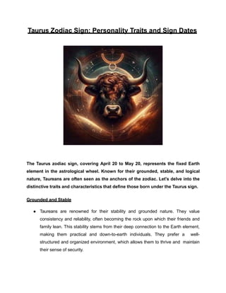 Taurus Zodiac Sign_ Personality Traits and Sign Dates.pptx