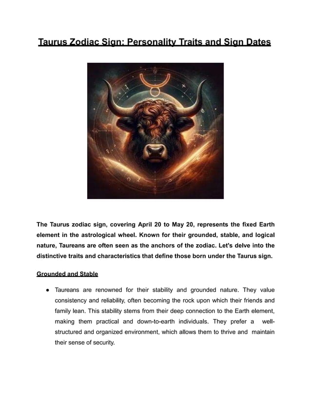 Taurus Zodiac Sign_ Personality Traits and Sign Dates.pptx